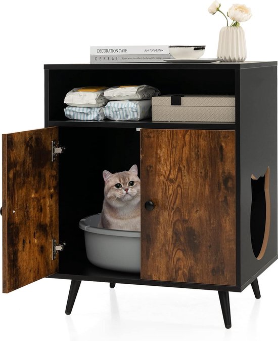 Kattenkast - Kattenmeubel - Kattenbak Kast - Kattenbak Huis - Kattenbak ...