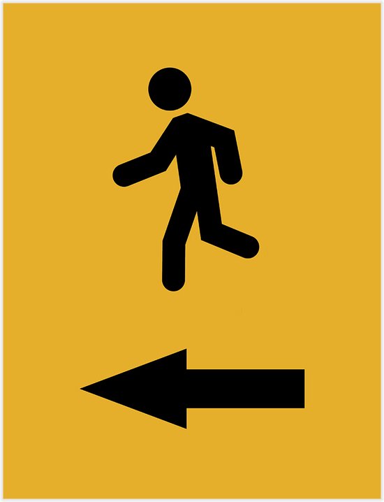 Pictogram/ bord | Aanwijzing voor voetgangers - pijl naar links | 27 x ...