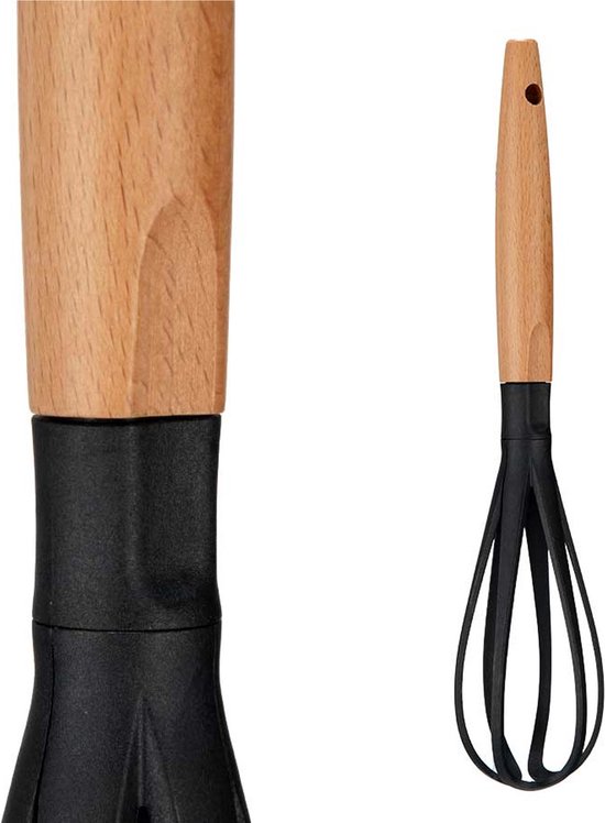 Kinvara Kook/keuken gerei - garde/opklopper - zwart/bruin - kunststof ...