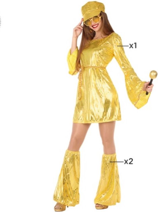 Atosa Disco Vrouw Kostuum Geel 2XL | bol