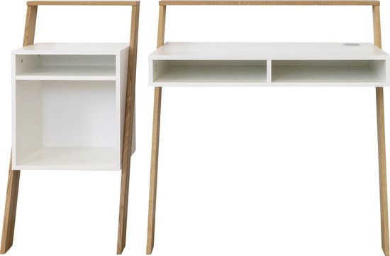 Tenzo Memo Shelf, kast - nachtkastje - Wit en Eiken | bol