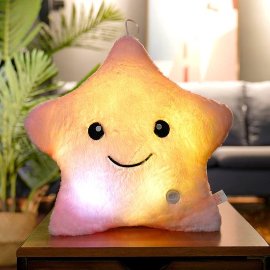 Lichtgevende knuffel - Ster - 40 cm - Roze - Knuffel met licht ...