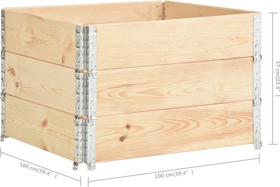 vidaXL Palletopzetranden 3 st 100x100 cm massief grenenhout ...