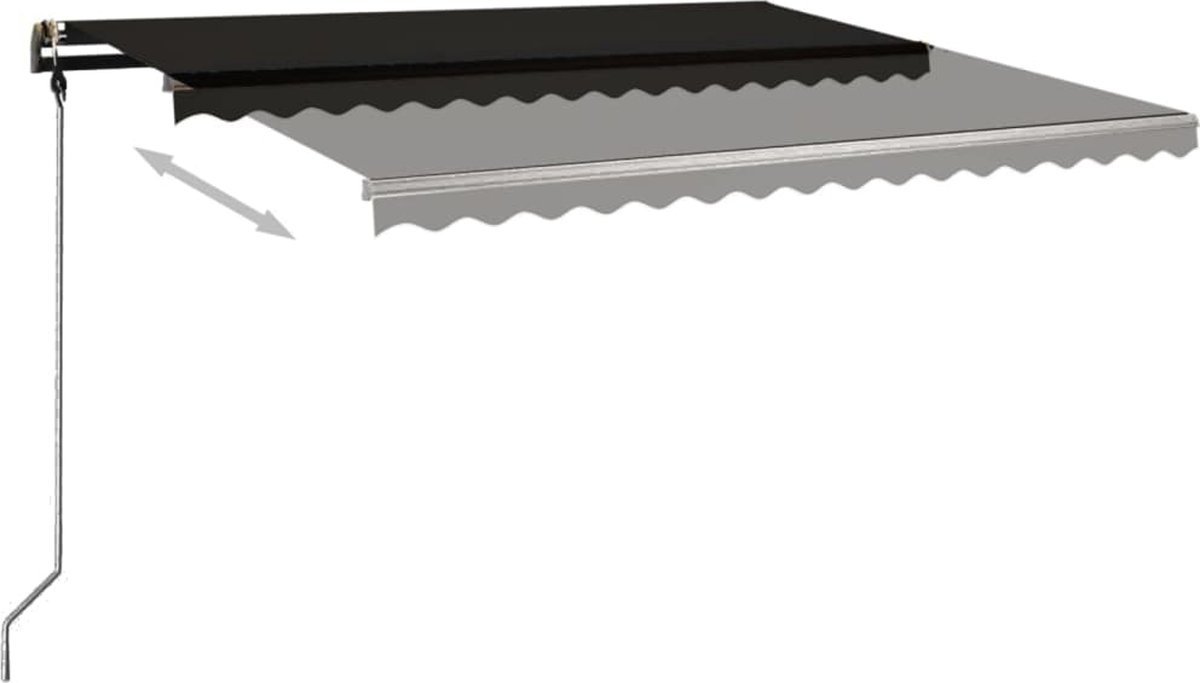 vidaXL Luifel automatisch uittrekbaar met palen 4x3-5 m antracietkleur ...