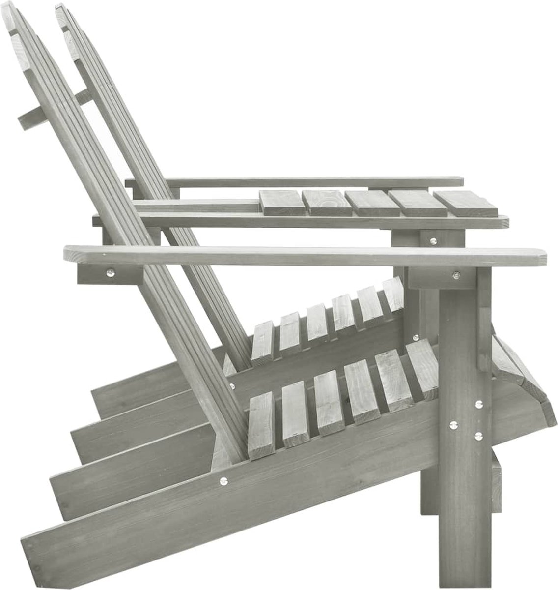 vidaXL Tuinstoelen Adirondack met tafeltje massief vurenhout grijs ...