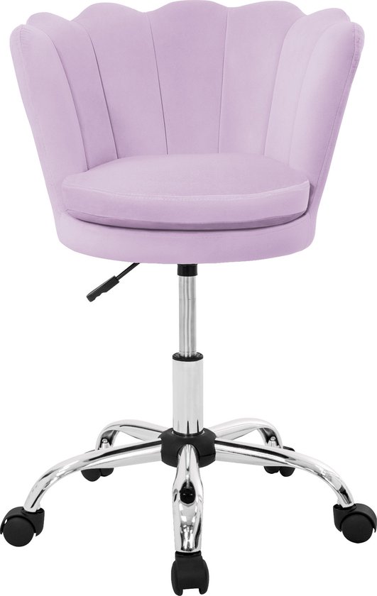 Bureaustoel met wielen en rugleuning schelpdesign 55x60 cm paars ...