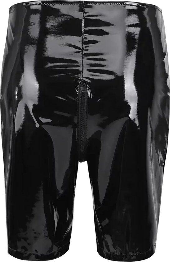 Strakke latex short vrouwen - Open kruis functie met rits - Erotisch ...