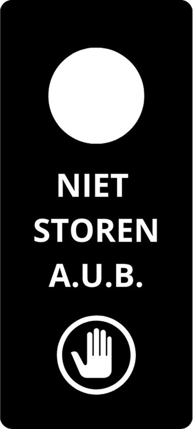 Deurhanger Niet Storen - Do Not Disturb - Bordje - Zwart - Kunststof ...
