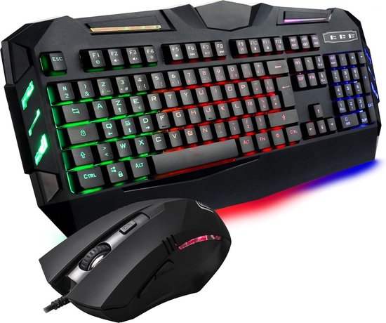 WEIBO Mechanisch Gaming Toetsenbord en muis set - 2 in 1 - Bedraad ...