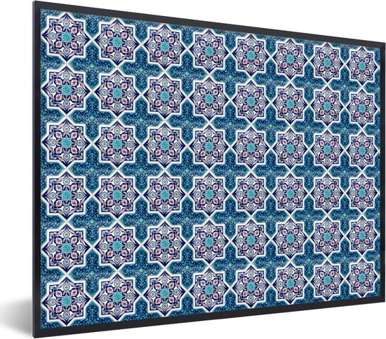 Cadre photo avec affiche - Un motif de carreaux de mosaïque marocaine ...