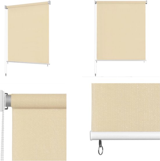 vidaXL Rolgordijn voor buiten 160x230 cm crème - Rolgordijn ...