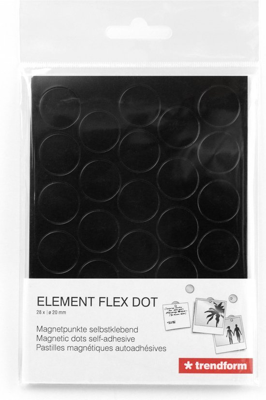 Trendform Magnetic - Element Dot Flex - set van 28 - Zwart | bol