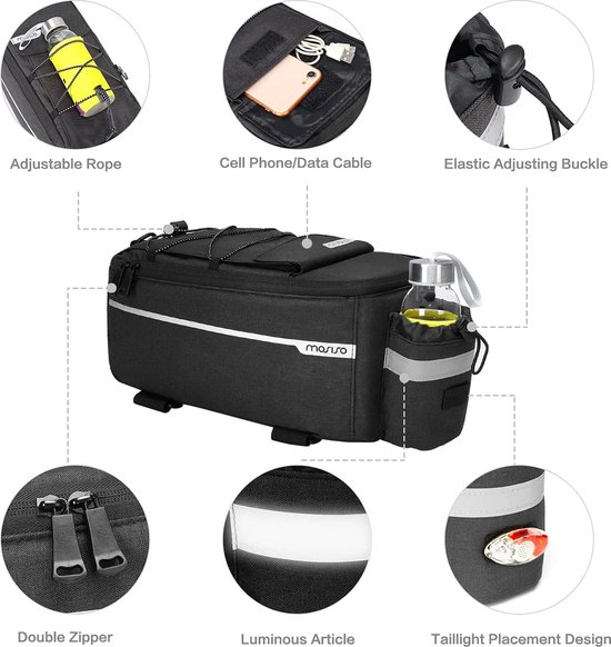 Fietstas Rack Bag, waterdichte fietskoffer koeltas geïsoleerde fiets ...