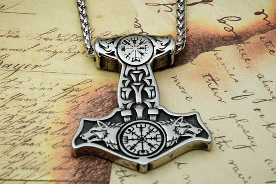 [Two Ravens] Thor Hamer Ketting - Thor's Hamer Hanger met Wolven en ...