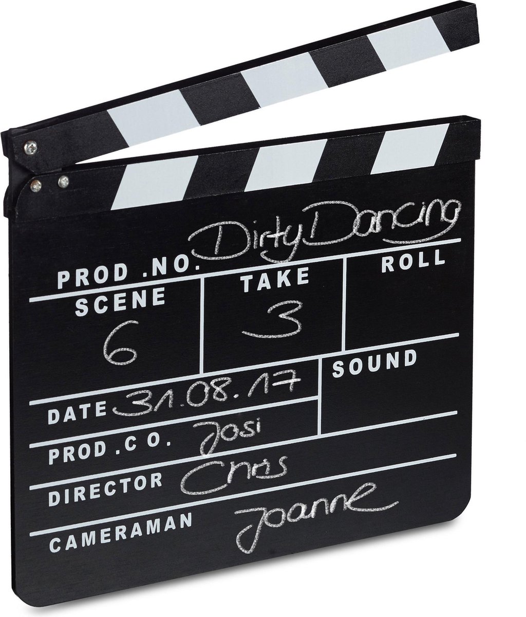 Relaxdays filmklapper zwart - film klapboard - filmklap - clapper board ...