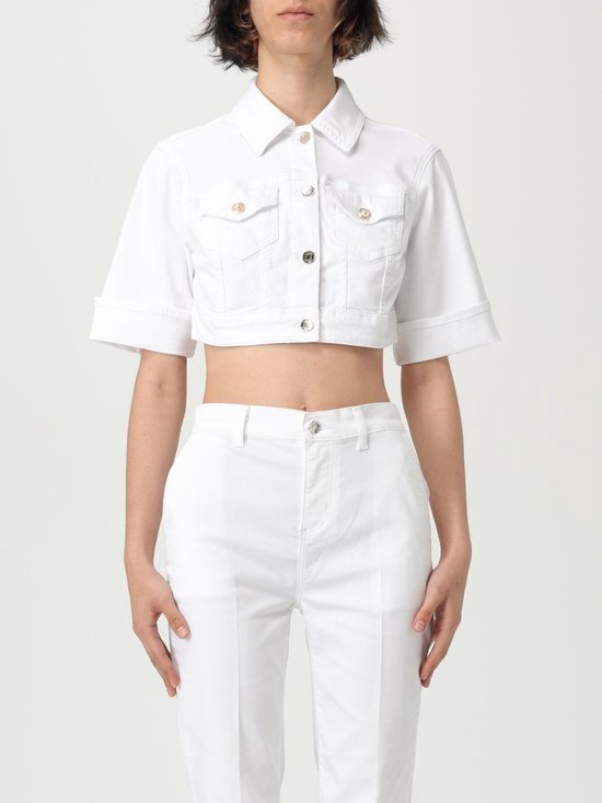Cropped Denim Jacket Wo - White | bol
