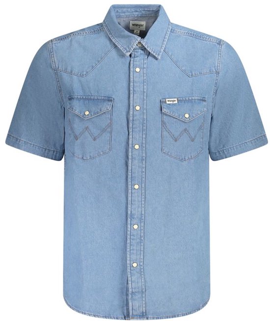 Cowboy Cut Denim Shirt Short Sleeves - Light Blue | bol
