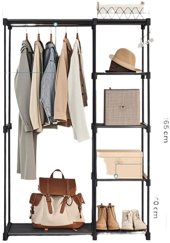 Open garderobe - Kledingstaaf - Kledingstaaf - Organiseer moeiteloos ...