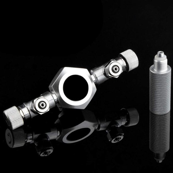 CO2 Splitter Regulator Aluminium Precise Needle Valve voor Aquarium Planten - 2... | bol