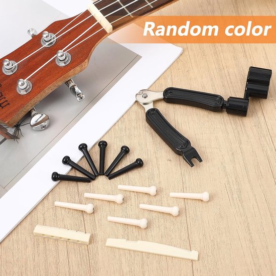 Acoustic Guitar Bridge Pins Puller Remover - White - Black - 3-in-1 ...