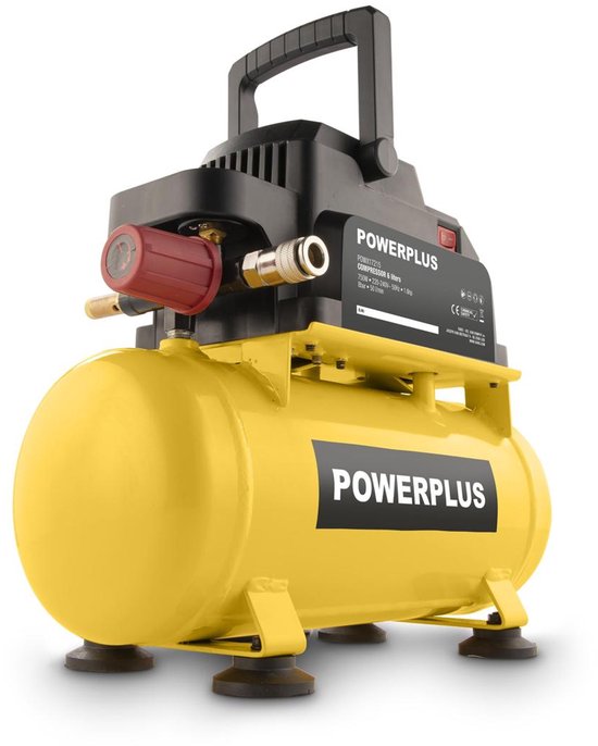 Powerplus Compressor POWX17215 - Compressor zonder olie 750W 6L | bol