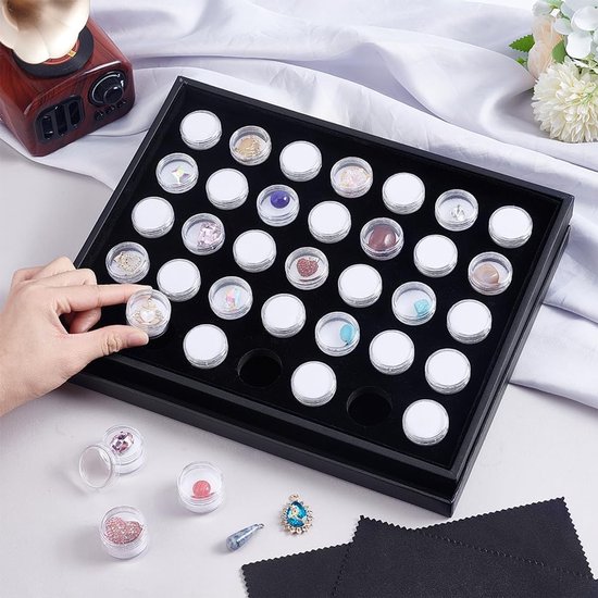 35 Grids Gemstone Display Box - Charm Display Tray - Stone Organizer ...