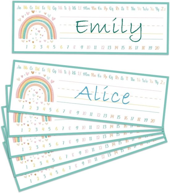 40pcs Desk Name Tags - Rainbow Classroom Desk Tags - Name Plates ...