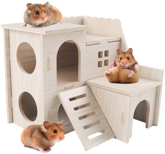 Kleine Hamster Hoek Huis - Natuurlijke Verstopplek - Houten Huis voor ...