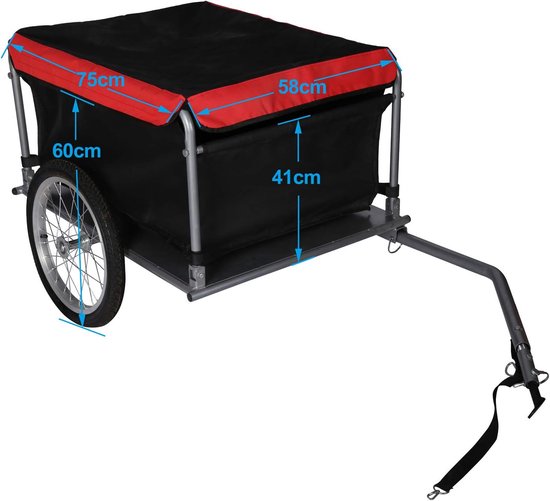 MKSS® Fietskar Bagage - Fietsaanhanger - Aanhangwagen Fiets - 135 x 60 ...