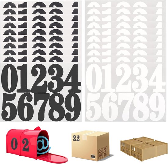 20 stuks cijferstickers - 0-9 plakcijfers - weerbestendig - 10 cm ...