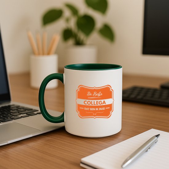 Hacebo® - De beste collega, dat ben ik dus koffiebeker donker groen ...