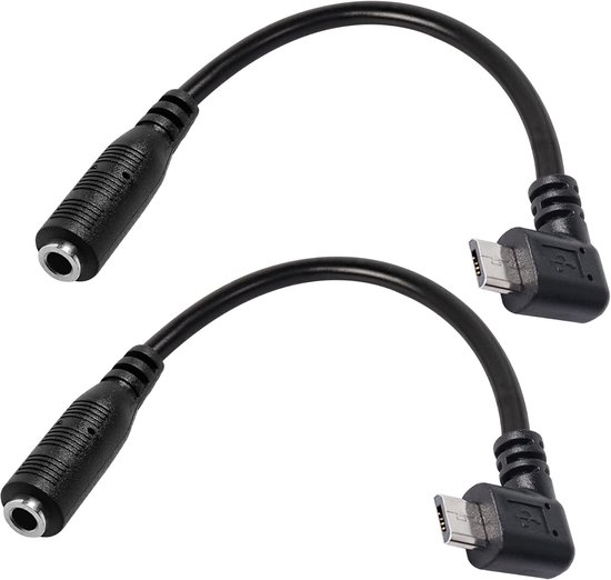 Micro USB naar AUX 3.5mm Audio Kabel - 2Pack 1/8" Female naar Micro USB ...
