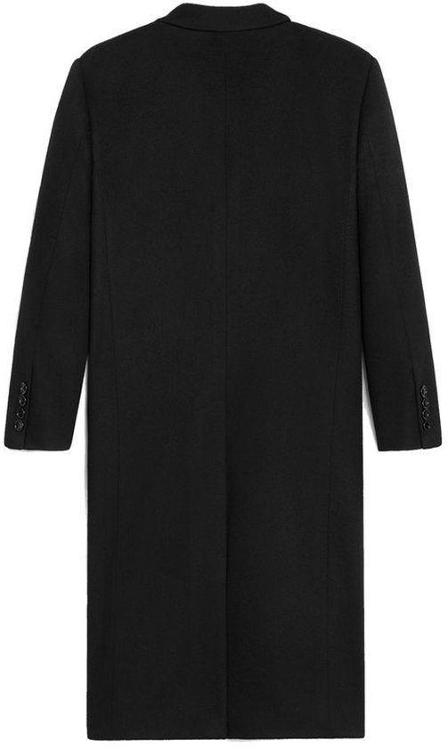 Classic Wool Coat with Padded Shoulders and Double-Breasted Fastening | bol