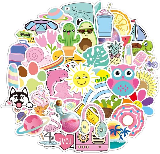 Graffitistickers set van 50 stuks - Grote en schattige waterdichte ...