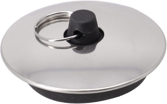 Badstop, gootsteen rubberen afvoerstop keuken met hangende ring voor badkuip,... | bol