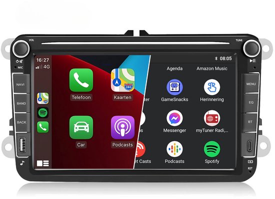 Carplay autoradio voor Seat | Leon | Altea | Alhambra | Toledo | 2004 t/m 2018 |... | bol