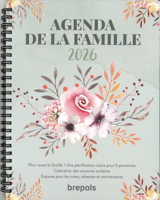 Brepols Agenda de la famille semainier 2026 - FR - Aperçu hebdomadaire ...