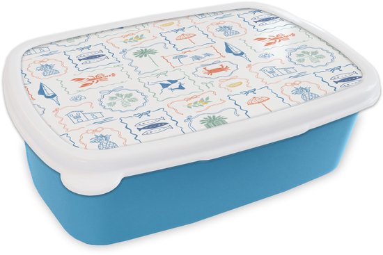 Broodtrommel Blauw - Lunchbox Italiaans - Zee - Sfeer - Strand - Multi ...