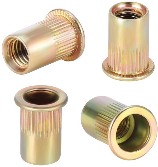 HSEAMALL 100Pcs M8 Rivet Nut Zinc Plated Carbon Steel Rivet Nut Tool,Flat Head... | bol