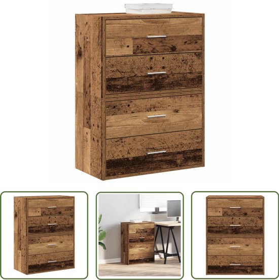 vidaXL Houten Kast - Kast - Kasten met 2 lades 2 st 60x31x40cm bewerkt ...