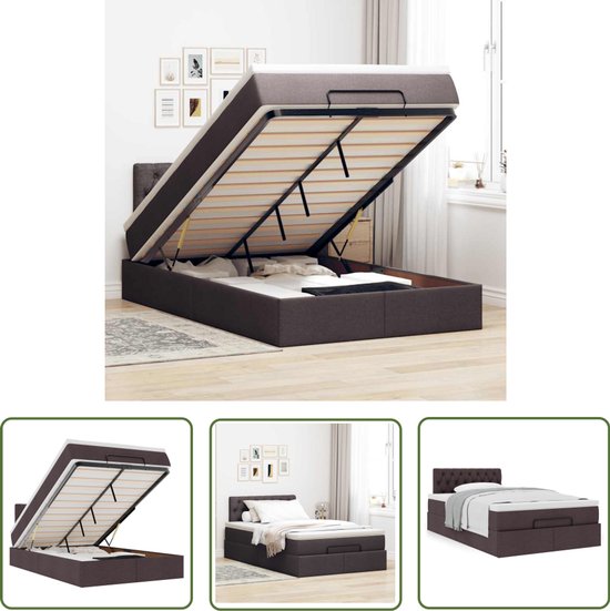 vidaXL Boxspring - Bed Frame - Bed met matras 120x200 cm stof ...
