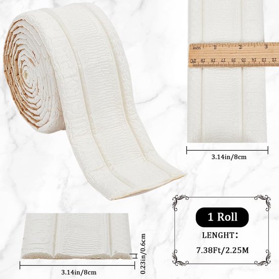 Zelfklevend behang - 200 x 8 cm - randlijst - afpellen en opplakken ...