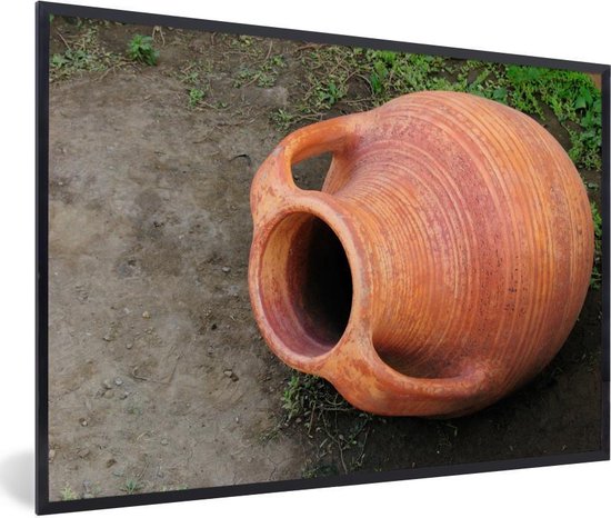 Poster met lijst Oudheid - Ouderwetse Griekse amfora - fotolijst zwart - 90x60 cm -... | bol.com