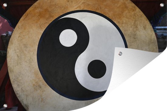 Affiche de jardin Yin et Jang - Yin et Yang sur pierre affiche de ...