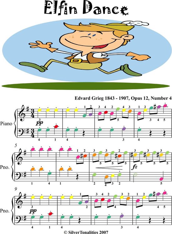 Elfin Dance Opus 12 Number 4 Easy Piano Sheet Music (ebook), Edvard Grieg |... | bol.com