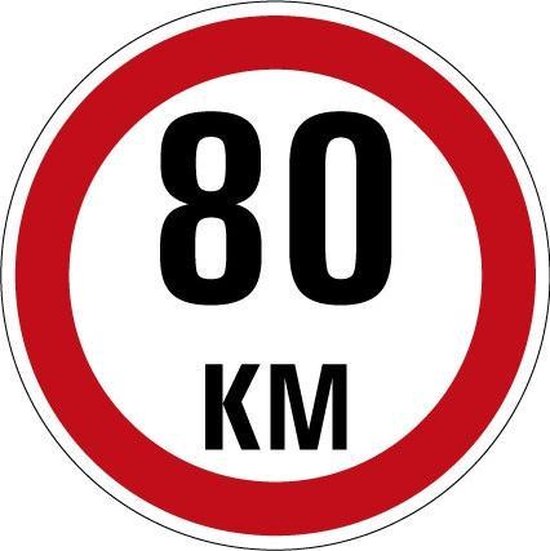 Maximaal 80 km sticker, A1 100 mm | bol