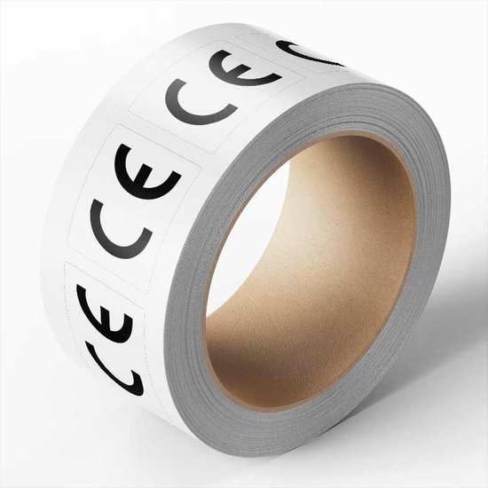 STICKERS CE-TEKEN, RECHTHOEKIG OF OVAAL, WIT OF BLAUW, 500/ROL | bol.com