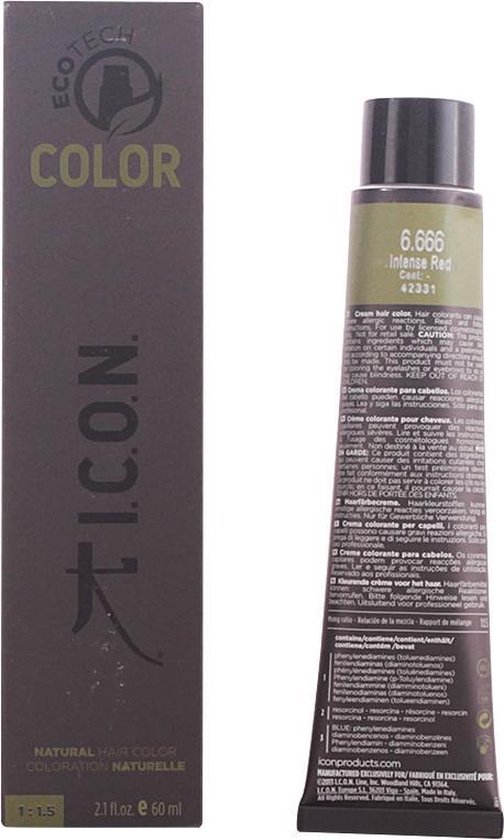 Icon Ecotech Color Natural Hair Color 6.666 Intense Red 60ml | bol