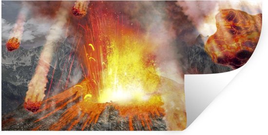 Sticker Muursticker Illustration de Volcans - illustration de volcan en ...