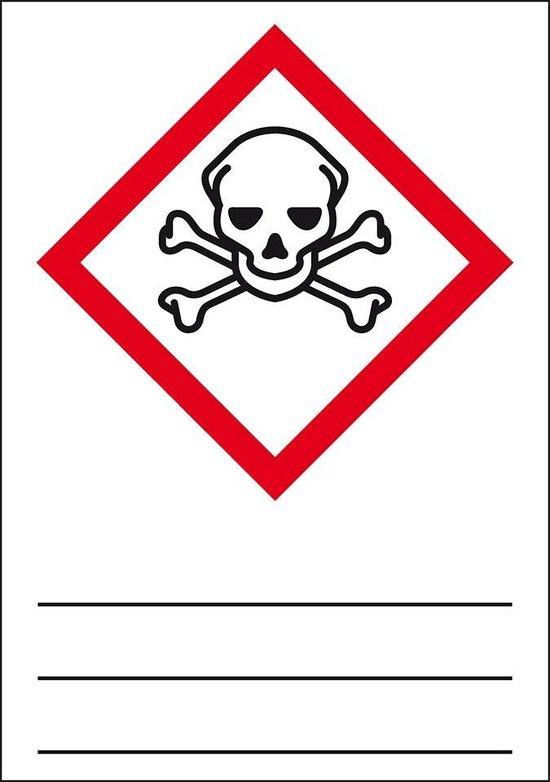 GHS06 giftige stoffen sticker, beschrijfbaar 105 x 148 mm ...